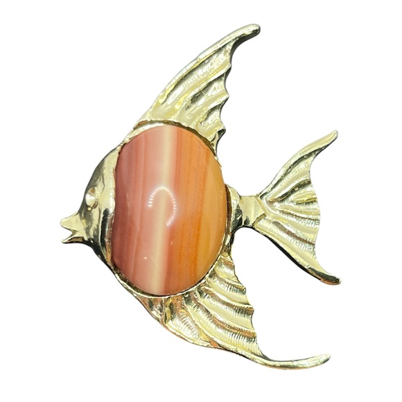 Jewelry | Jelly Belly Angel Fish Gold Tone Vintage Brooch Pin Ocean Sea ...